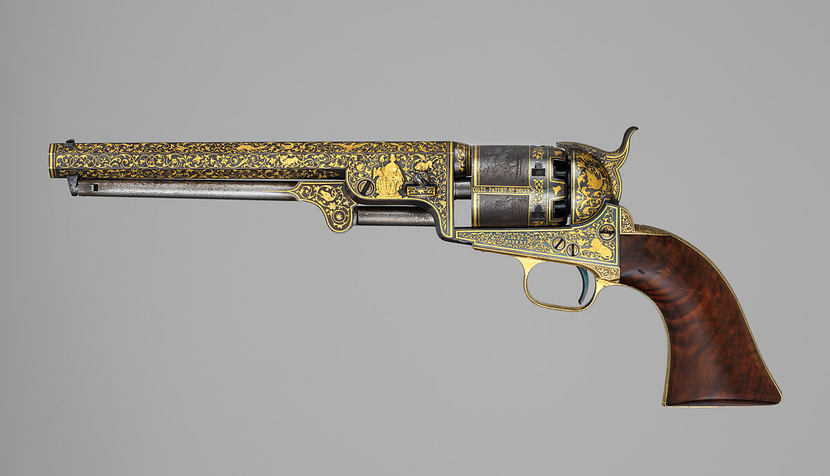 COLT 1851 NAVY/3RD DRAGOON W/GOLD BARREL BAND AND "B" ENGRAVING For ...